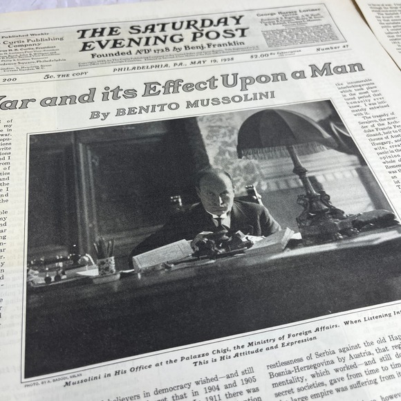 None | Accents | Benito Mussolini War And Its Effect Upon A Man ...